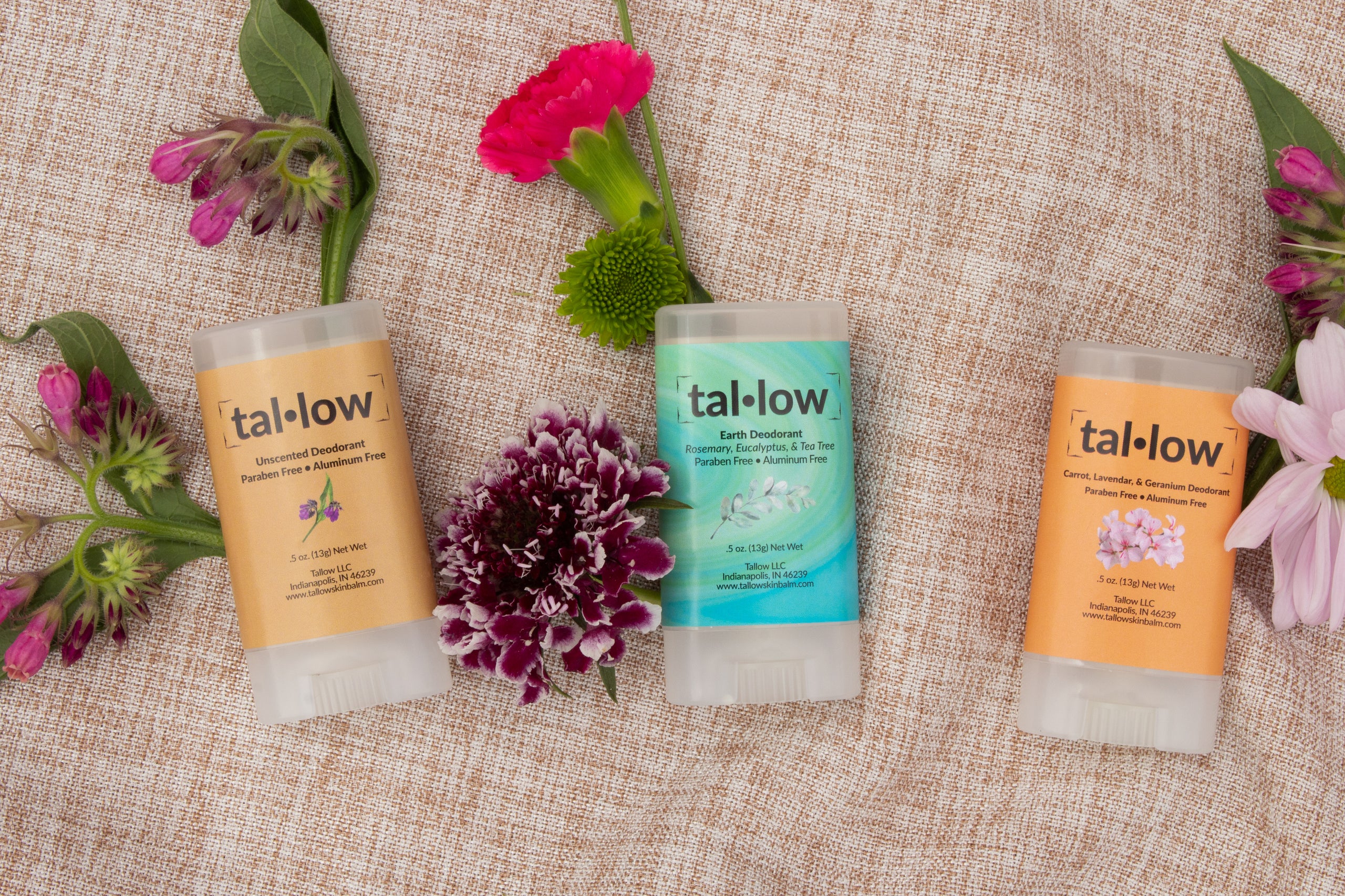 Deodorant Sampler Set of 3 - 0.5 oz. | Tallow LLC